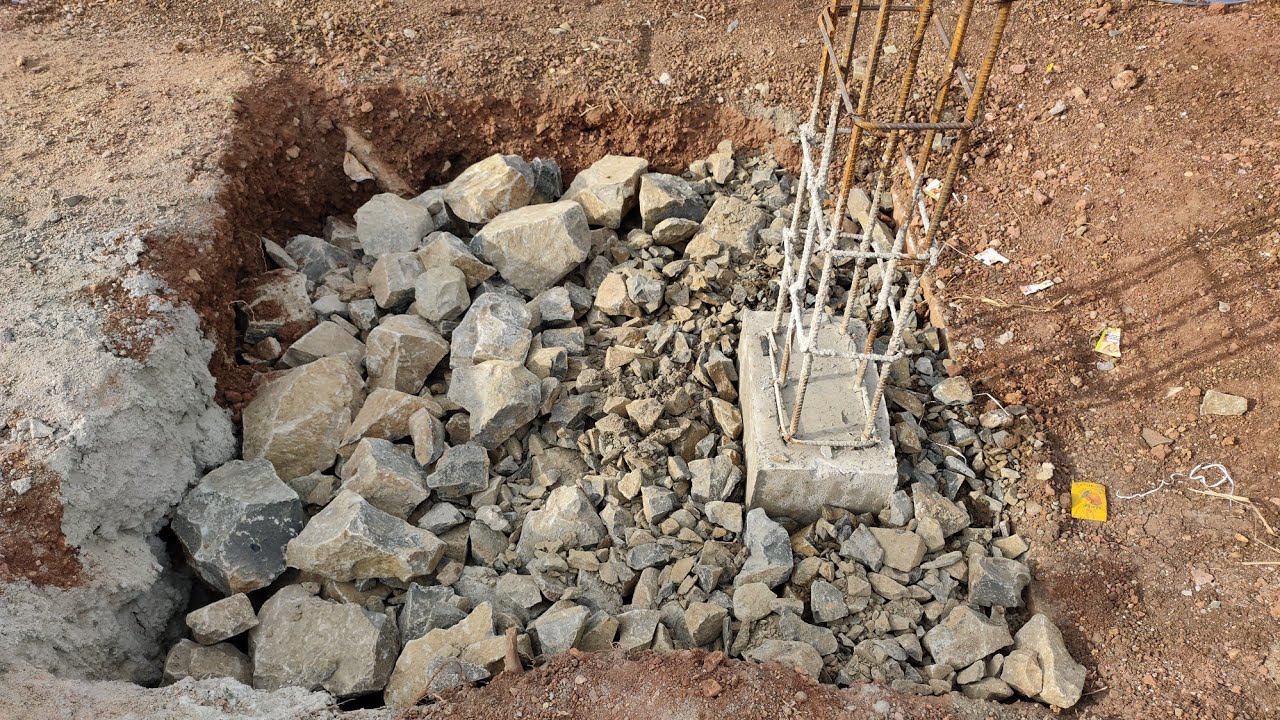 30 × 40 House construction boulders back filling - YouTube