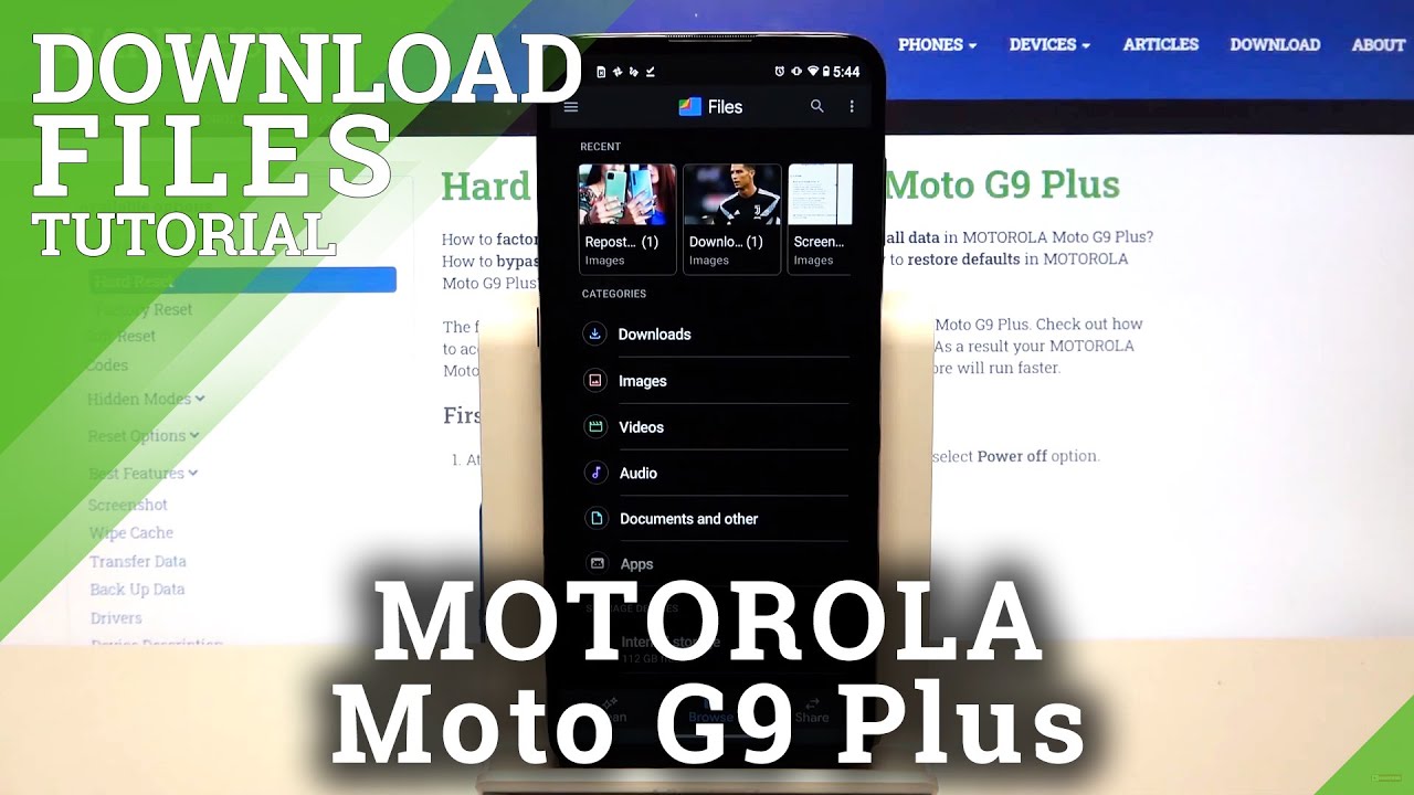 MOTOROLA Moto G9 Plus – Find New Files & Open Downloading Folder - YouTube