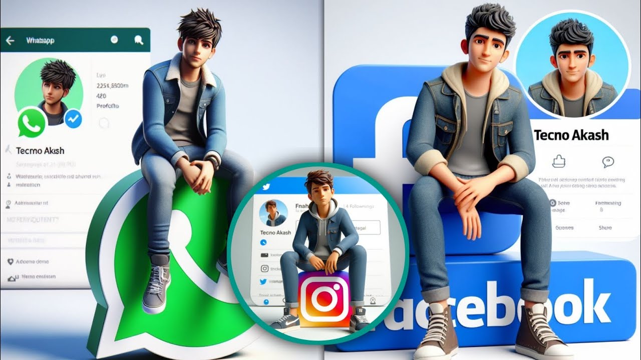 How to create 3D AI Social media boy Images | Viral photo editing ...