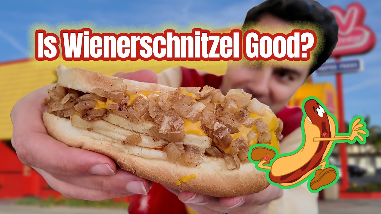 Trying Wienerschnitzel for the First Time - YouTube