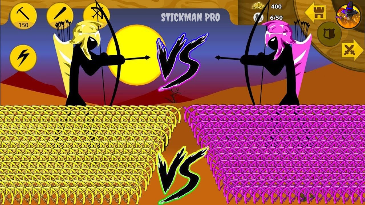 NEW FIGHT X888888 ARCHIDON GOLDEN VS X888888 ARCHIDON VIOLET| STICK WAR ...