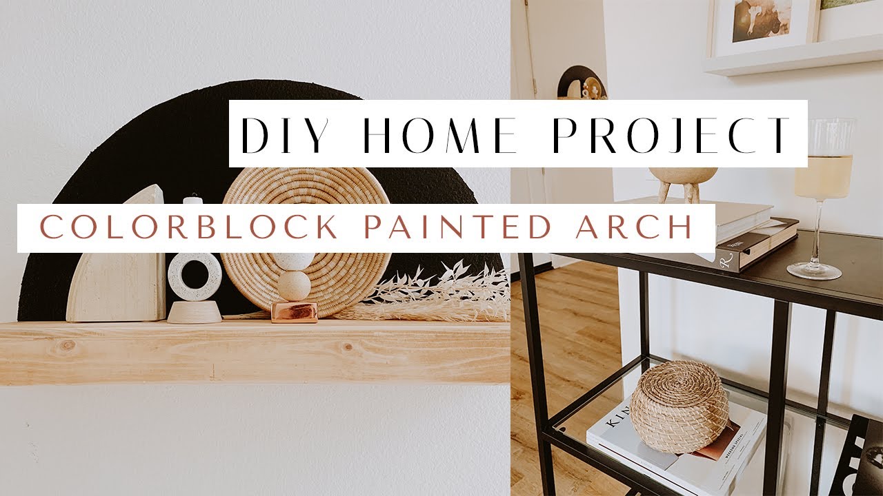 DIY ENTRYWAY UPDATE 🔨PAINTED COLORBLOCK ARCH + EXPOSED SHELVING 👏🏼 ...