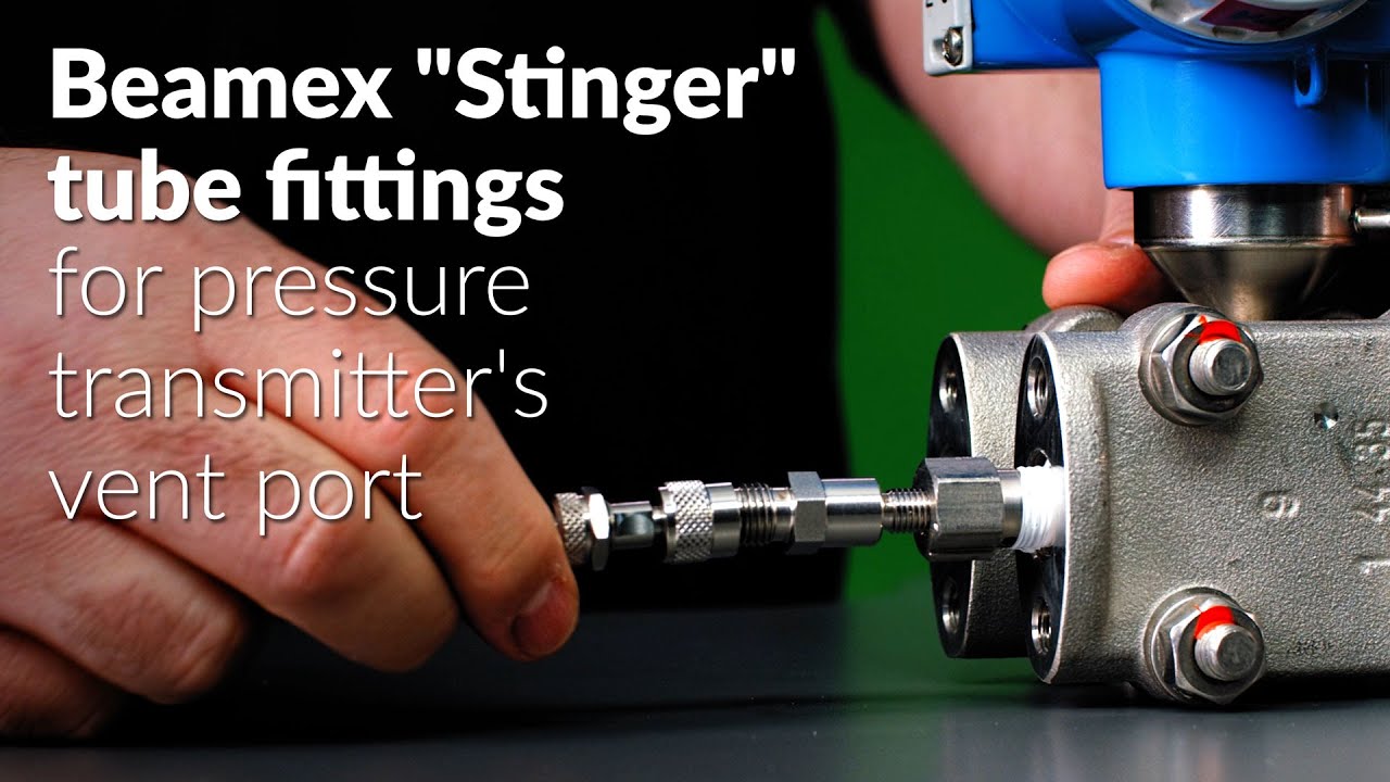 Beamex "Stinger" tube fittings for pressure transmitter's vent port - YouTube