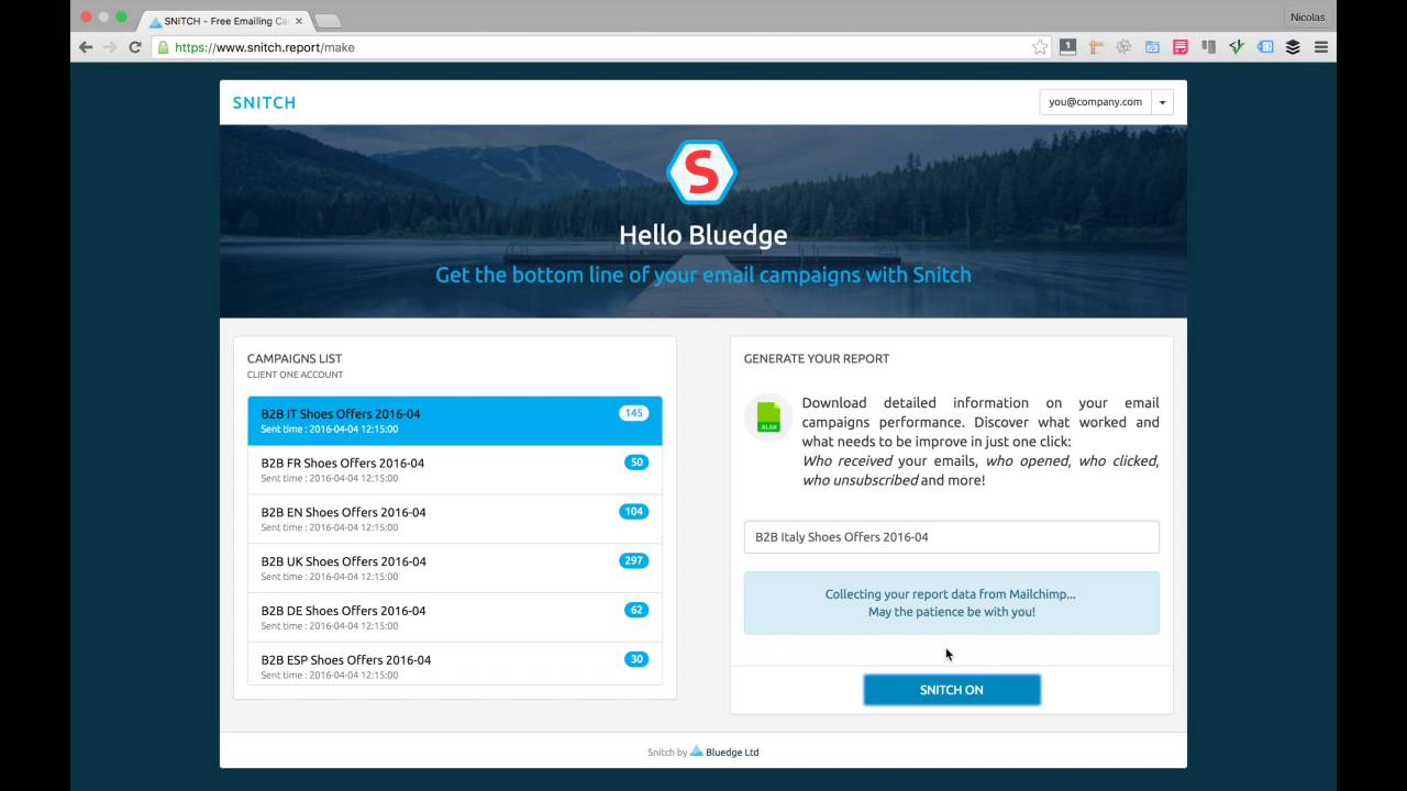 SNITCH - Free Emailing Campaign Reports - YouTube