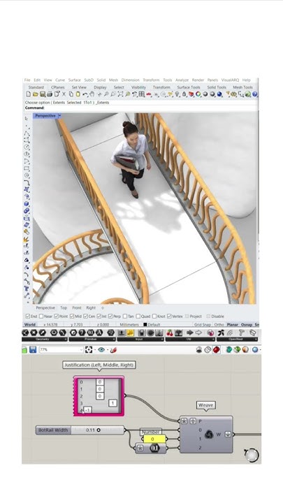 Rhino Grasshopper Tutorial (Parametric Stair Handrail) #shorts - YouTube