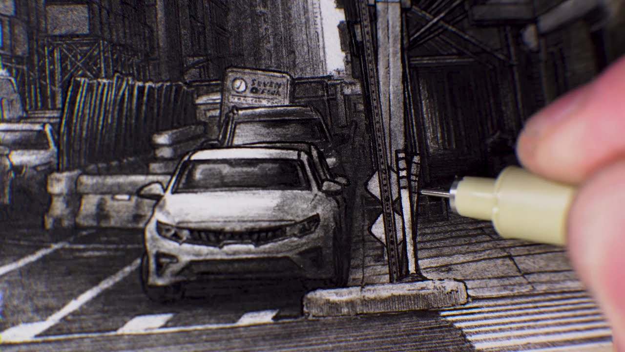 Taylor Mazer is Drawing a Car and some Construction from New York ...