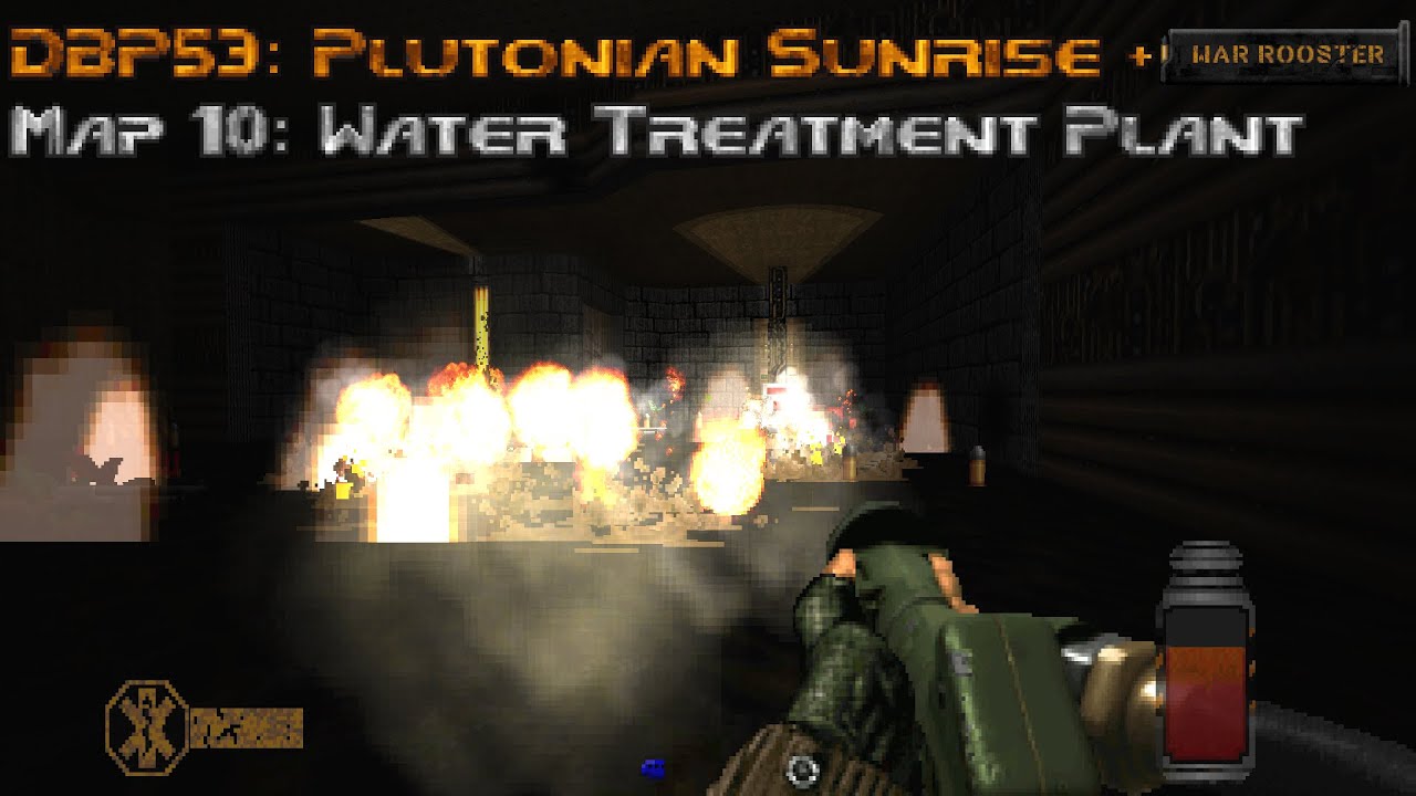 Doom 2 | DBP 53: Plutonian Sunrise + War Rooster | Map 10: Water ...