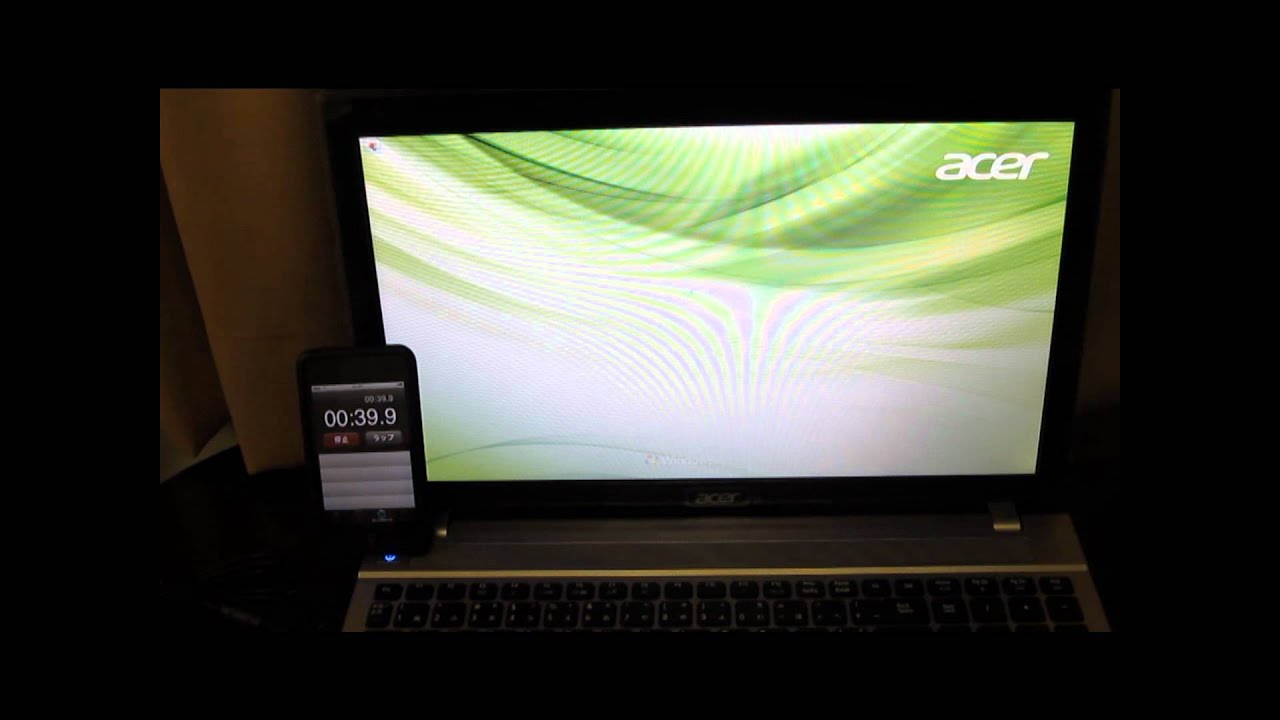 acer aspire v3 start up time (HDD) - YouTube
