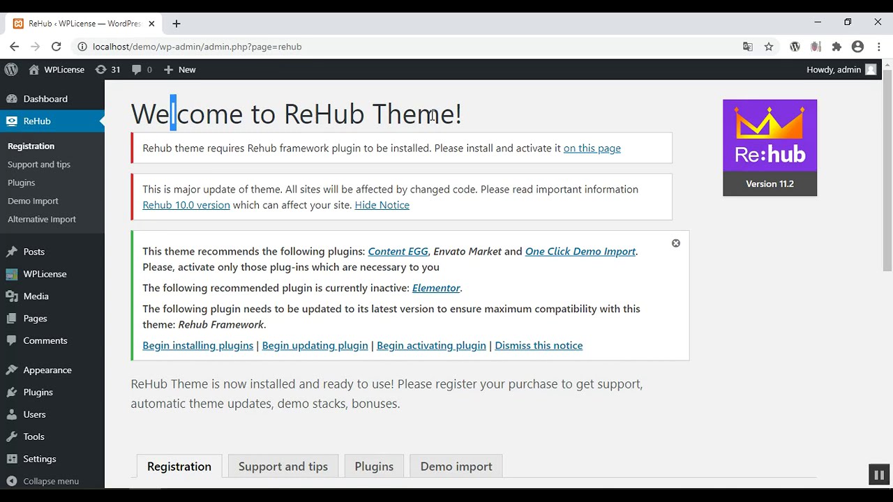 How To activate ReHub theme - YouTube
