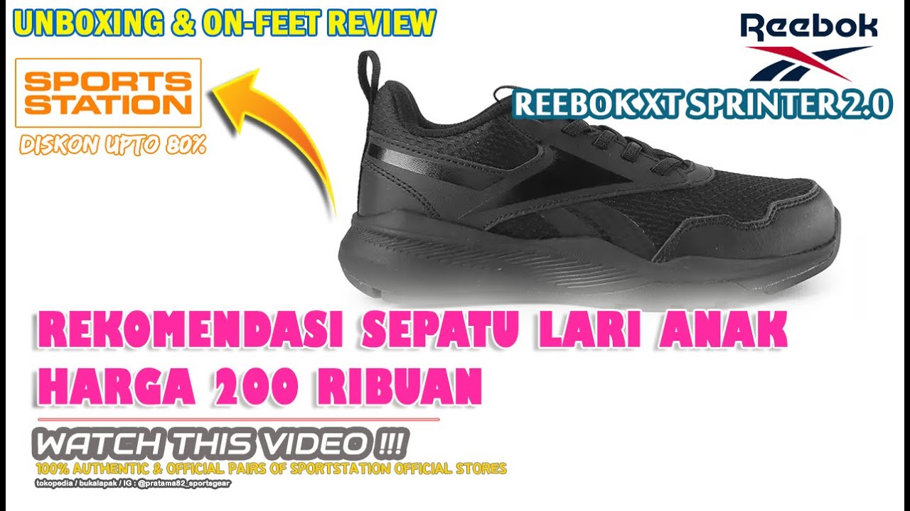 Unboxing & review on feet REEBOK XT SPRINTER 2.0 ALT KIDS RUNNING SHOES ...