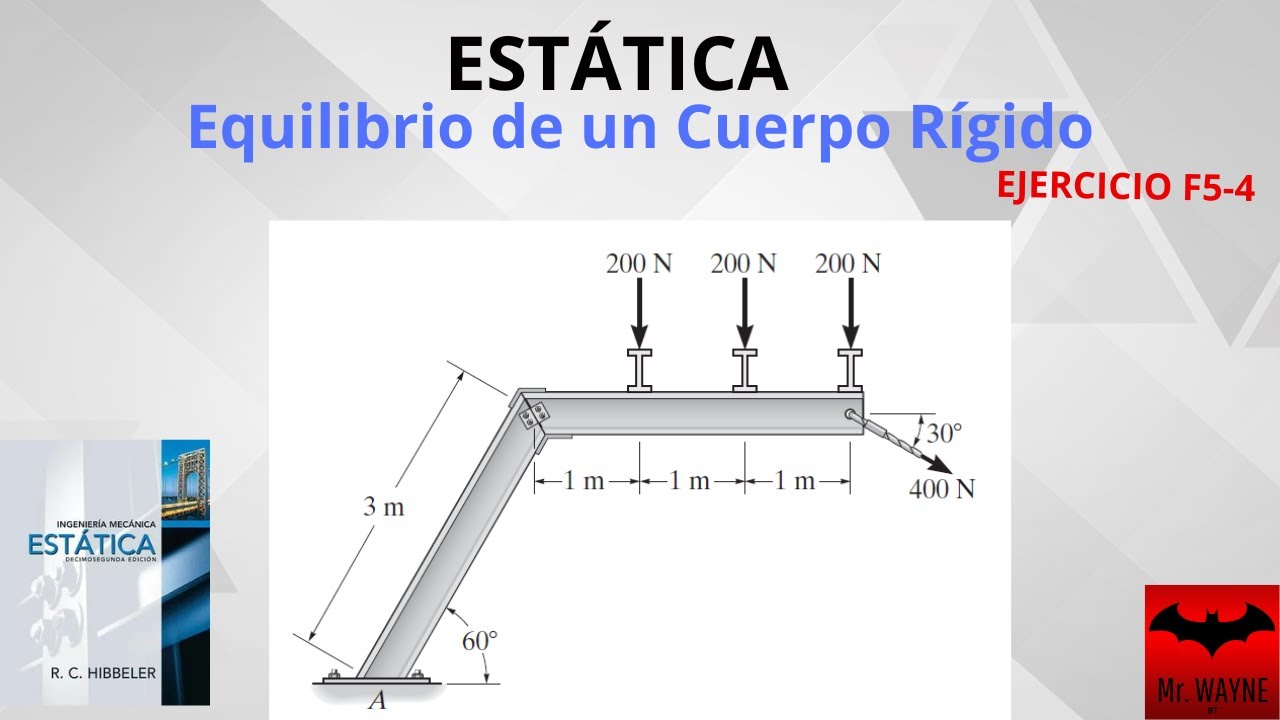 ESTÁTICA: Equilibrio de un Cuerpo Rígido | Ejercicio F5-4 R.C. HIBBELER ...