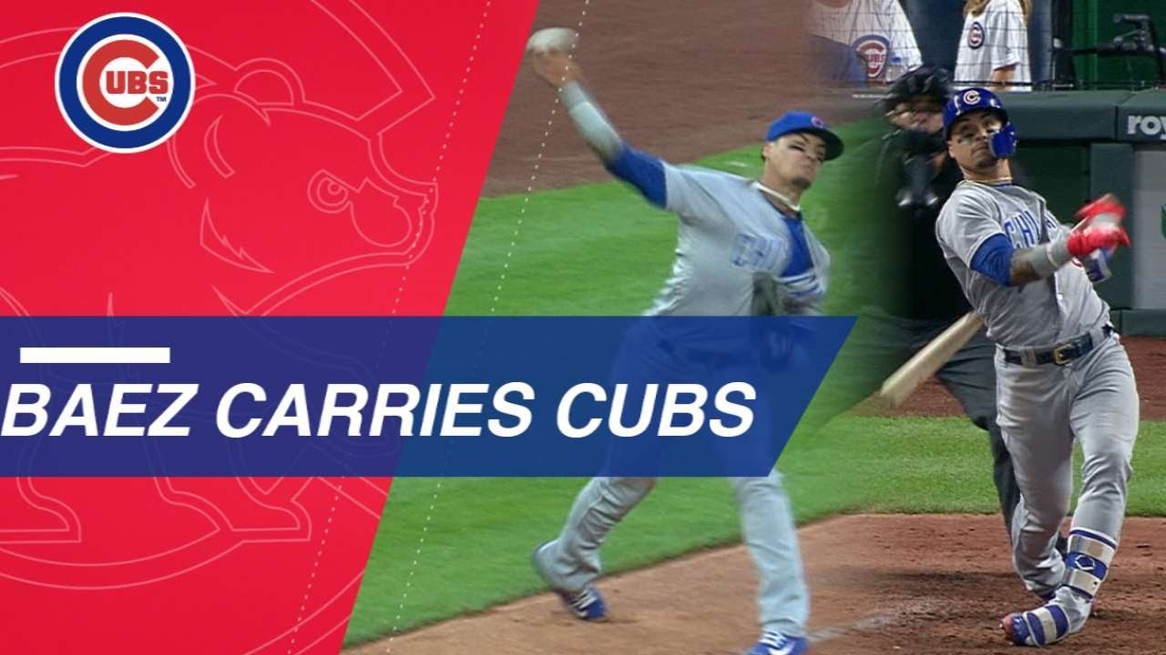 Baez's glove, bat lead Cubs to win over Royals - YouTube