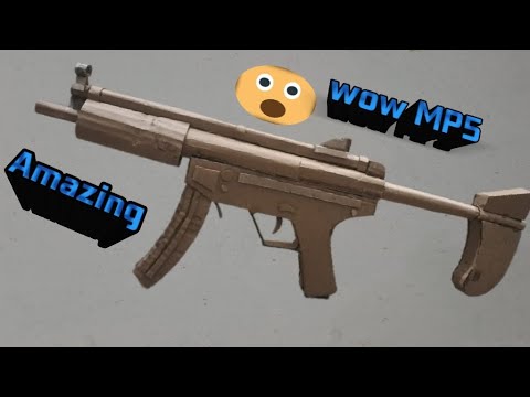 How to make cardboad mp5 gun #craft #diy #tutorial - YouTube
