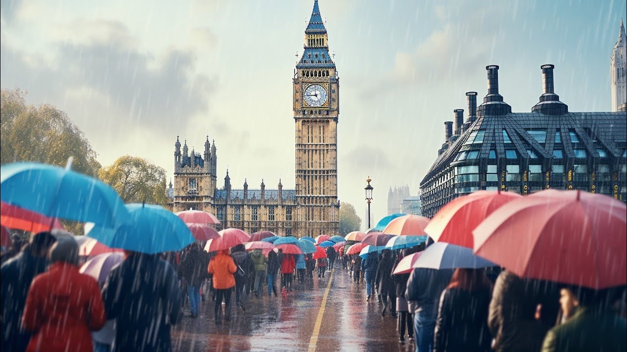 🇬🇧🌧 MAGICAL LONDON STREETS IN WINTER: RAINY EVENING WALK, COZY RAINY ...