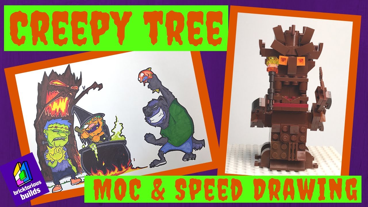 Halloween LEGO MOC Series | Creepy Tree with Speed Drawing Part 4 - YouTube