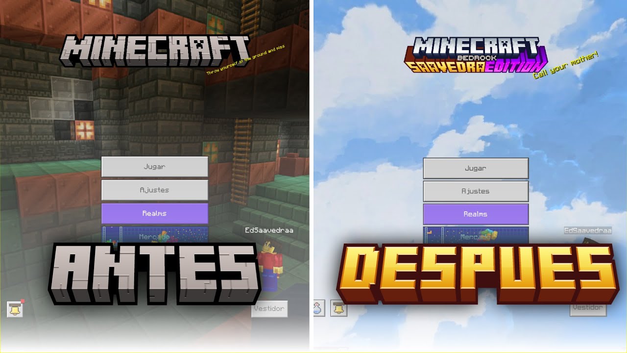 COMO CREAR Y PERSONALIZAR EL TÍTULO DE MINECRAFT | MINECRAFT BEDROCK ...