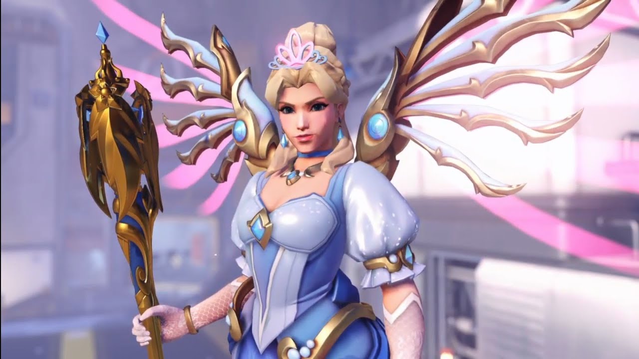 NEW! Royal Princess Mercy skin Gameplay (Golden Gun) - Overwatch 2 ...
