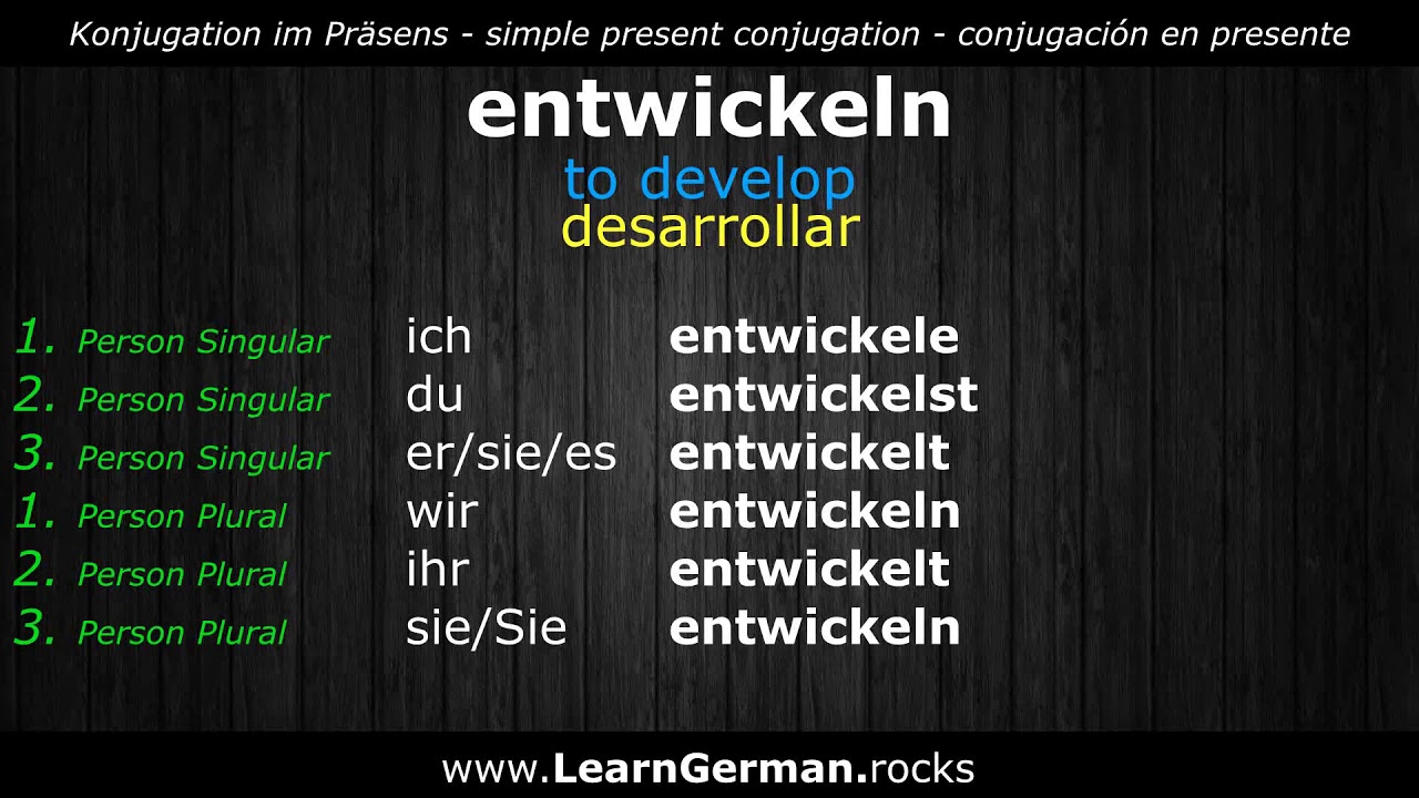 Deutsch Lernen | Verben 98 | entwickeln ⇔ develop | Verben im Präsens ...
