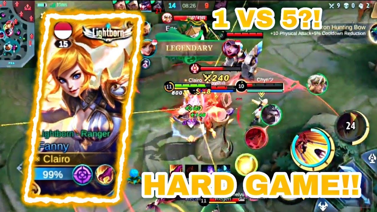 DUO RANKED HARD GAME!! 1 VS 5 IS REAL - Mobile Legends - YouTube