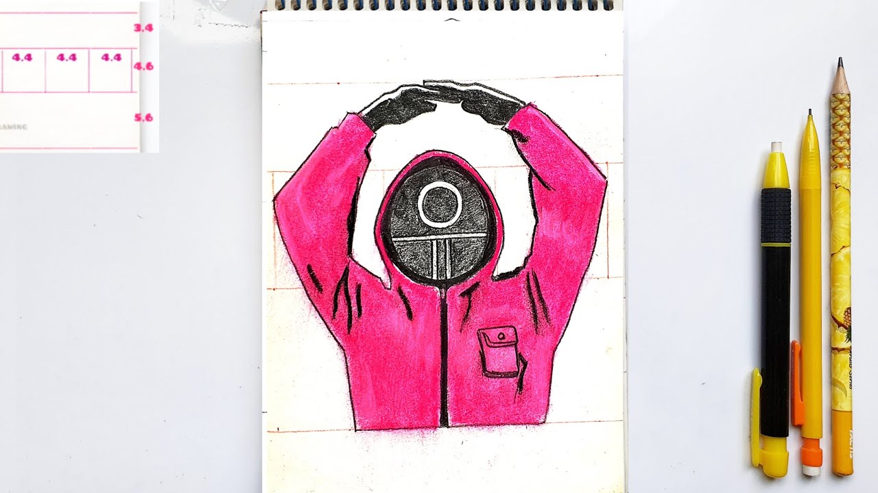 SQUID GAME GUARD drawing》drawing tutorial (step by step)》#squidgameart ...