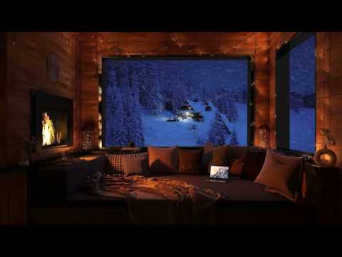Şiddetli Kar Fırtınası ve Çıtırdayan Şömine 🔥❄️| Kış Köşesi | Ahşap Kabin