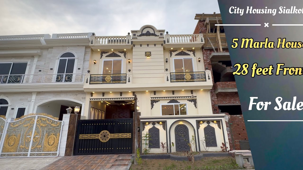 5 Marla House 🏡 28 Feet Front totally Resistant Rea |City Housing ...