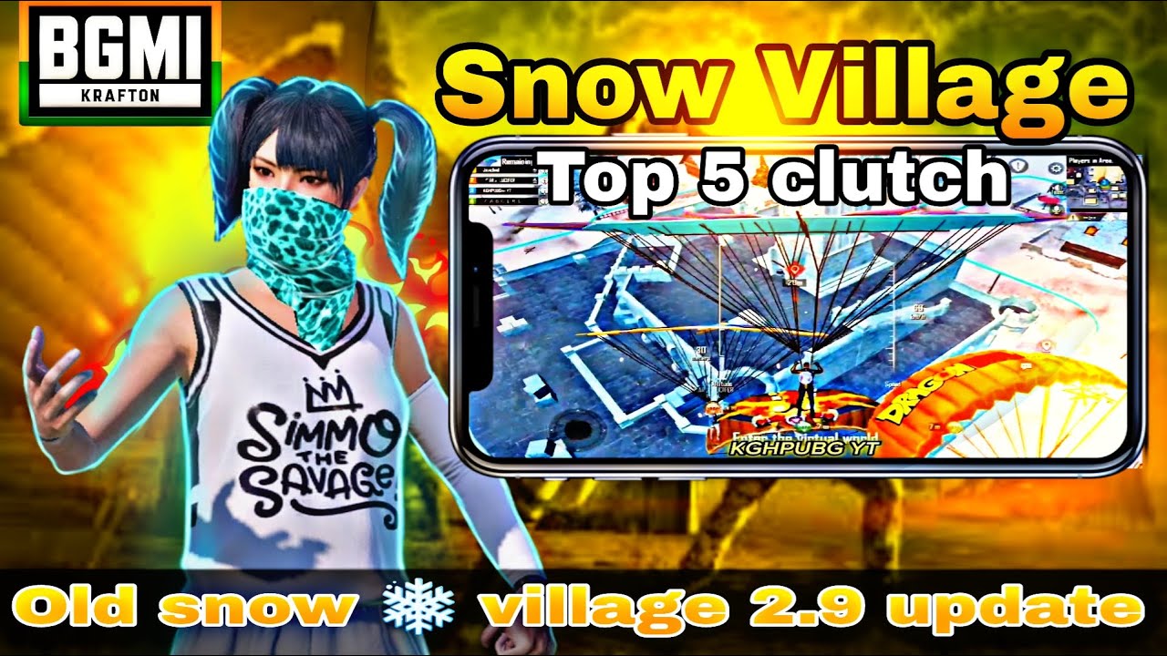 OMG😱 OLD SNOW VILLAGE 2.9 UPDATE BGMI GAMEPLAY | MY BEST TOP 5 CLUTCH ...