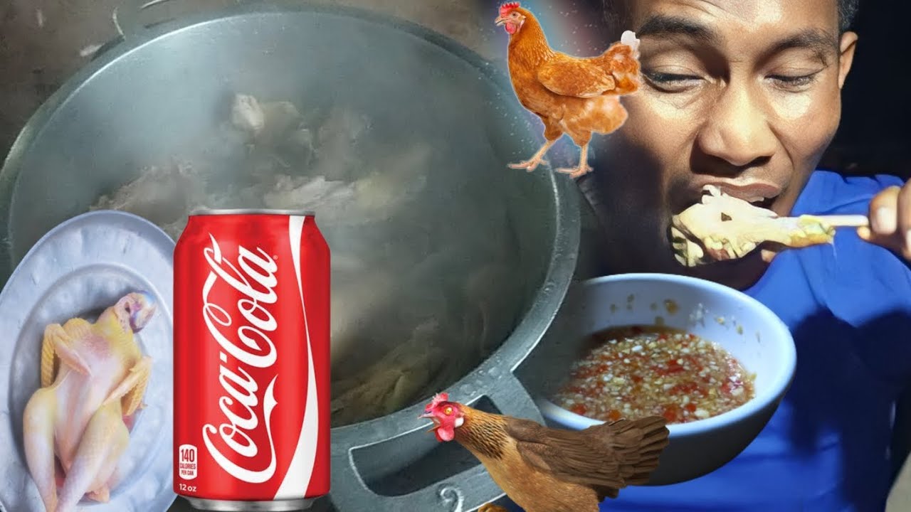 Yummy Roast Chicken Coca-cola Recipe with Banana Flower and Cabbage ...