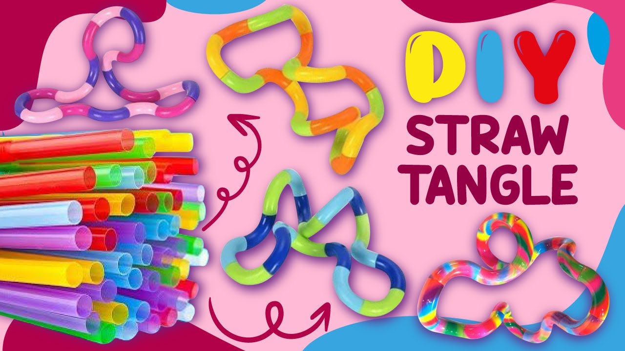 DIY STRAW TANGLE Fidget Toy - Super Easy Stress Toy Ideas - Viral ...