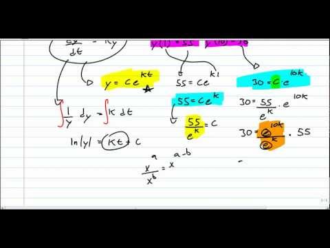 Solving Differential equations dy/dt = kt - YouTube