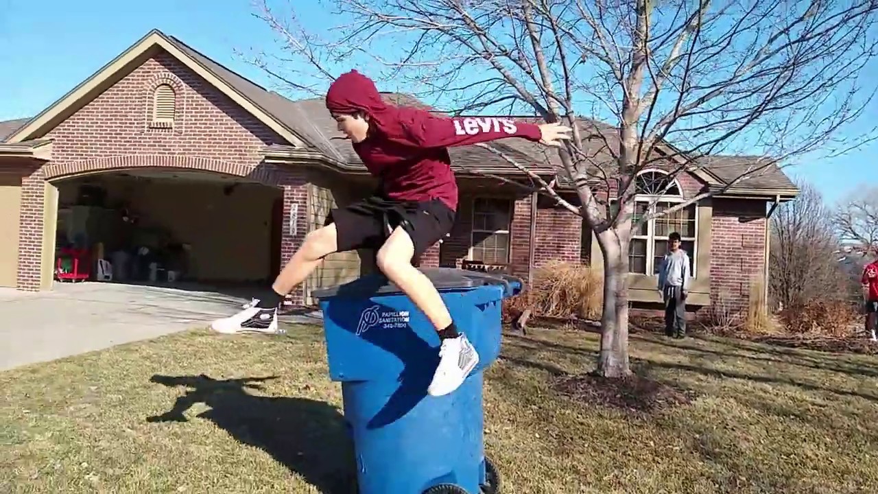 Jumping Trash cans - YouTube