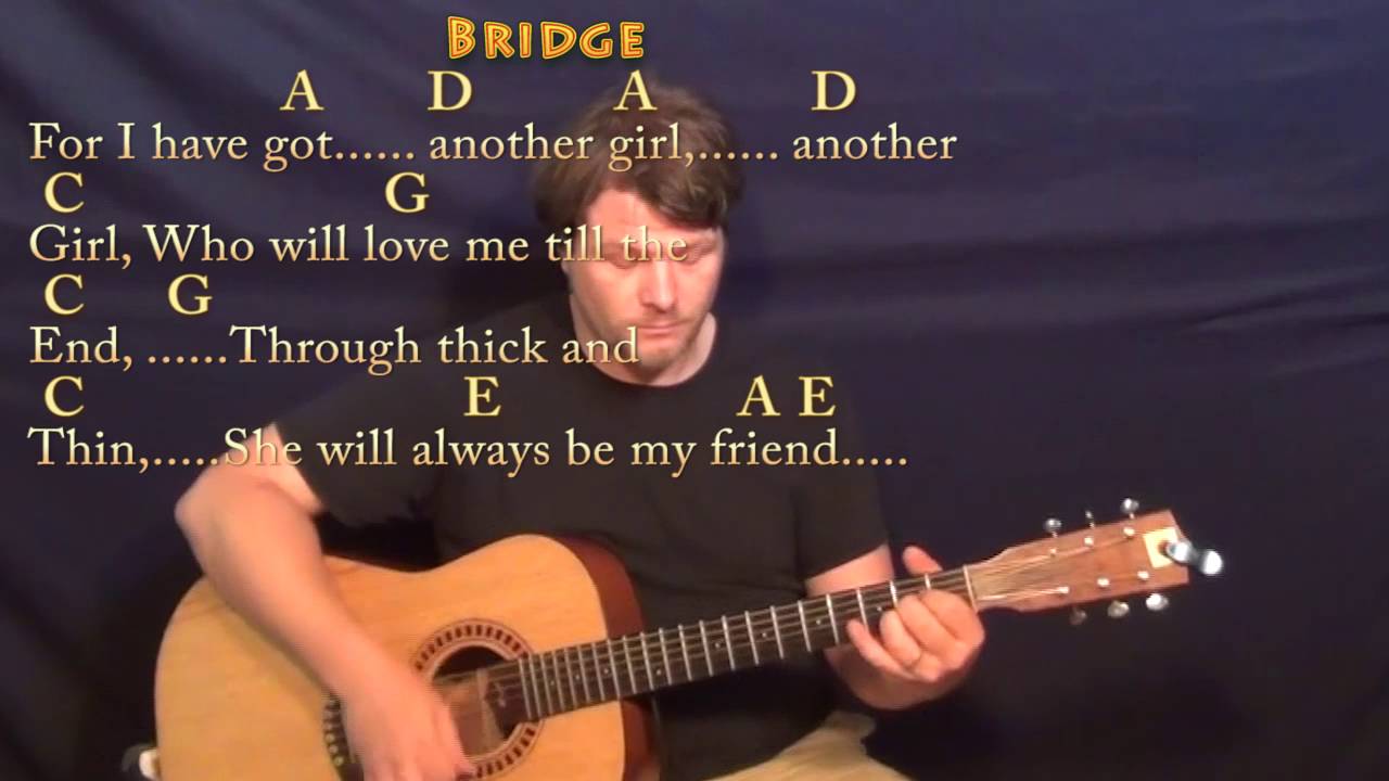 Another Girl (The Beatles) Guitar Lesson Chord Chart with On-Screen ...