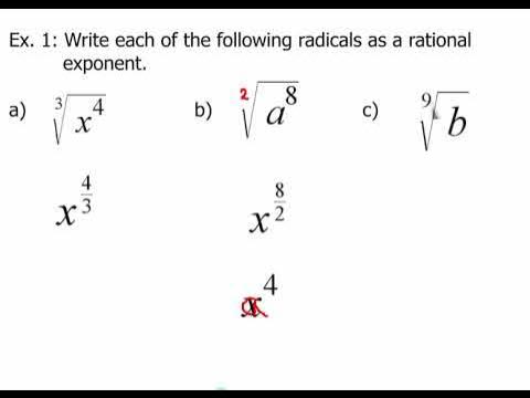 Radicals and Rational Exponents - YouTube