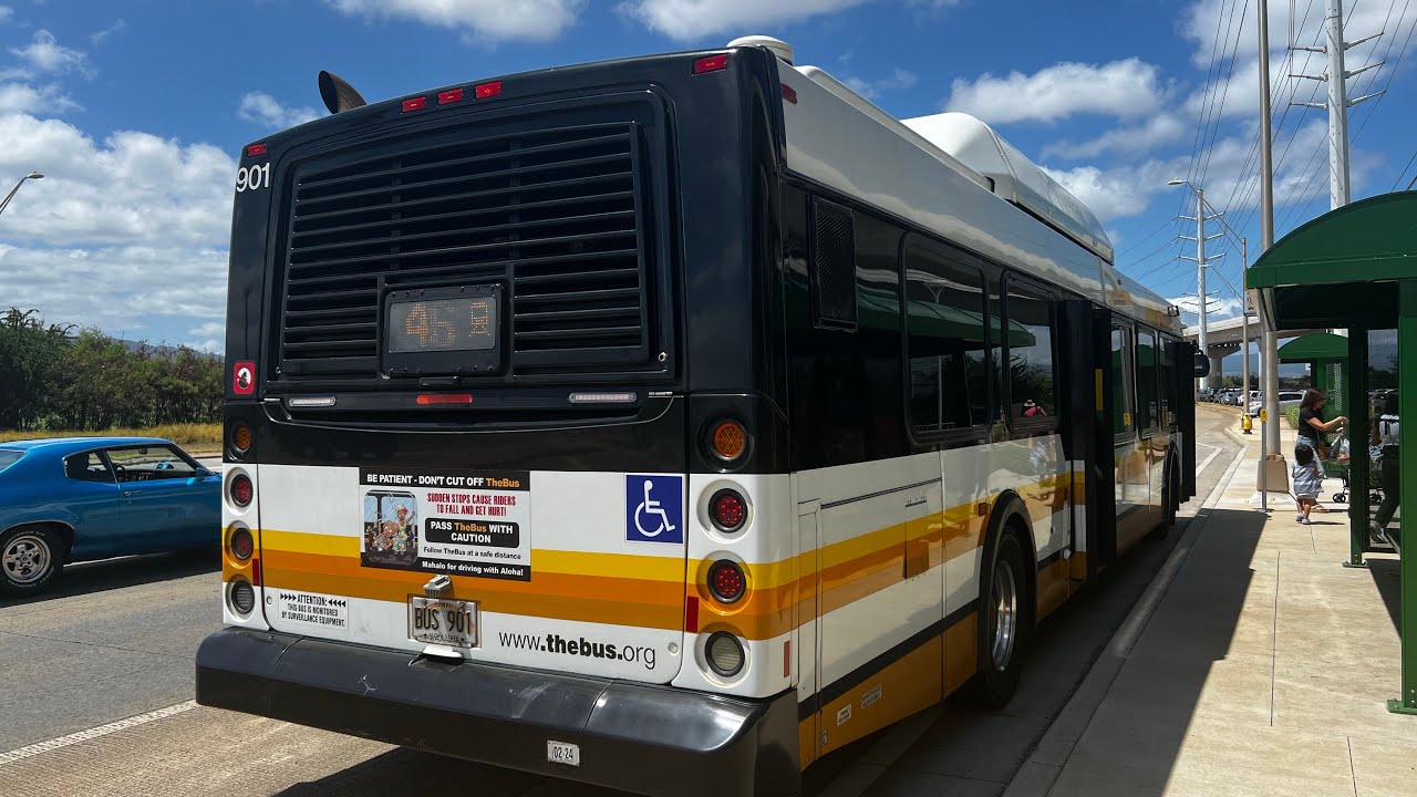 Honolulu Bus #901 Route 46 - YouTube