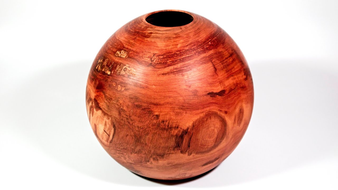 Spalted Apple Log to Hollow Form - Woodturning - YouTube