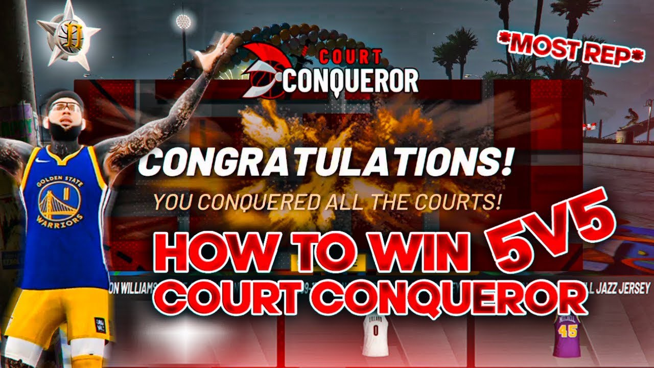 THE BEST NEW WAY TO WIN COURT CONQUEROR 5V5 ON 2K21!!! MOST REP ON ...