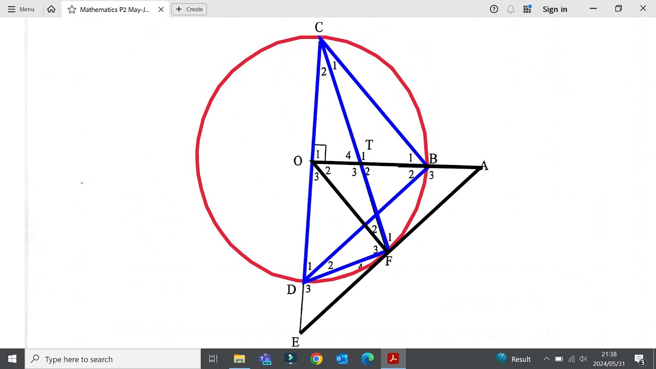 A | MAY/JUNE 2024 MATHEMATICS PAPER 2 - Euclidean Geometry (Radius ...