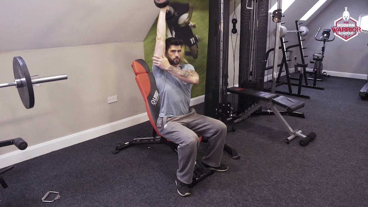 Single Arm Seated Dumbbell Tricep Extension - YouTube