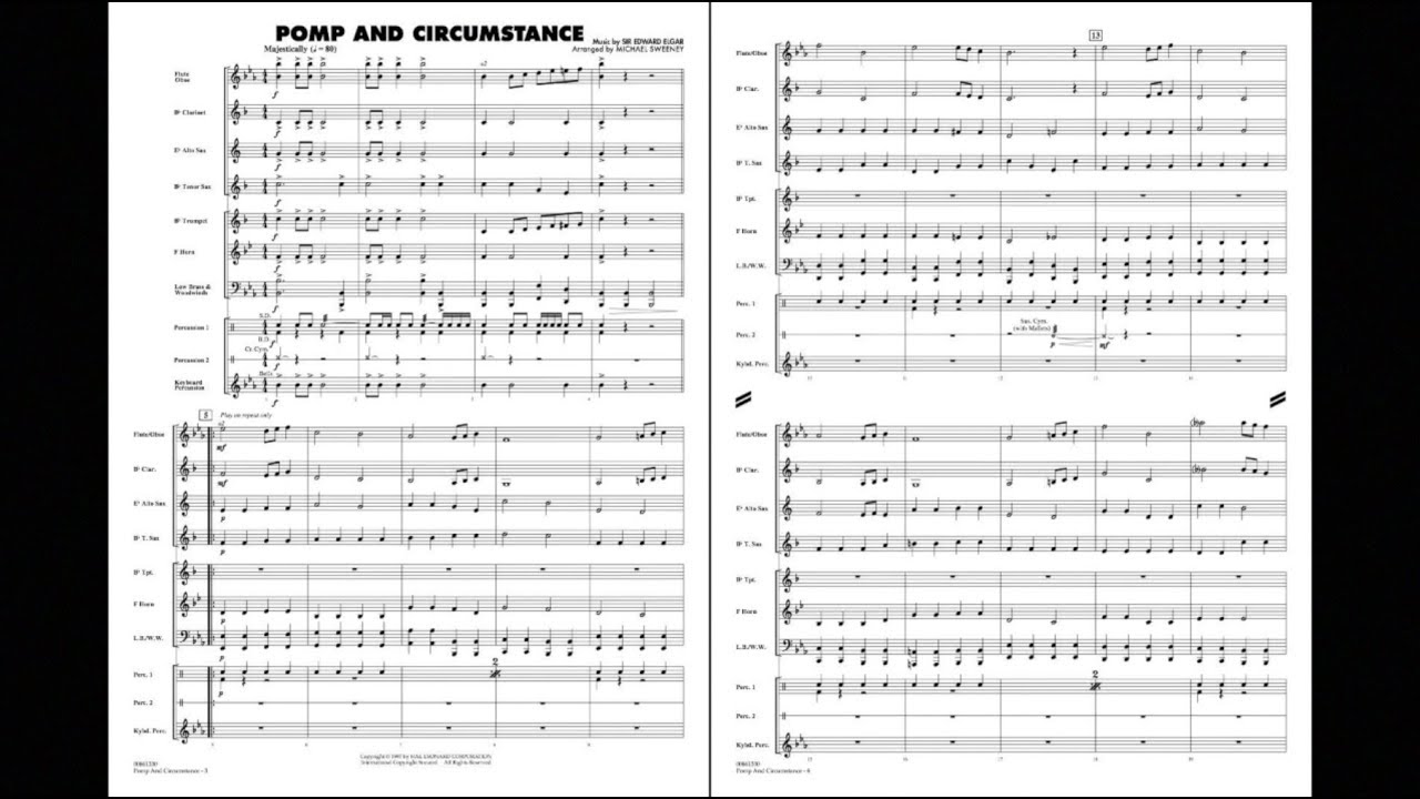 Pomp and Circumstance by Edward Elgar/arr. Michael Sweeney Chords ...