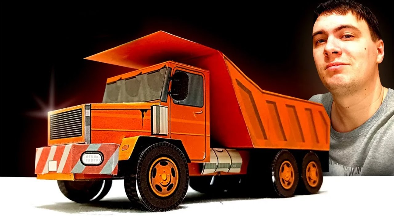 Paper dump truck DIY, how to make a papercraft truck, tutorial - YouTube