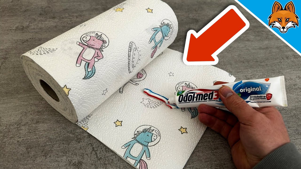 Spread Toothpaste on Paper Towels and WATCH WHAT HAPPENS💥(Genius Trick ...