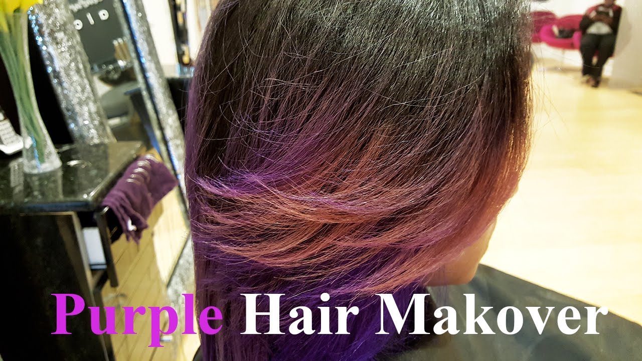 MAKEOVER: 3D HAIR COLOR | PURPLE HAIR | NATURAL HAIR - YouTube