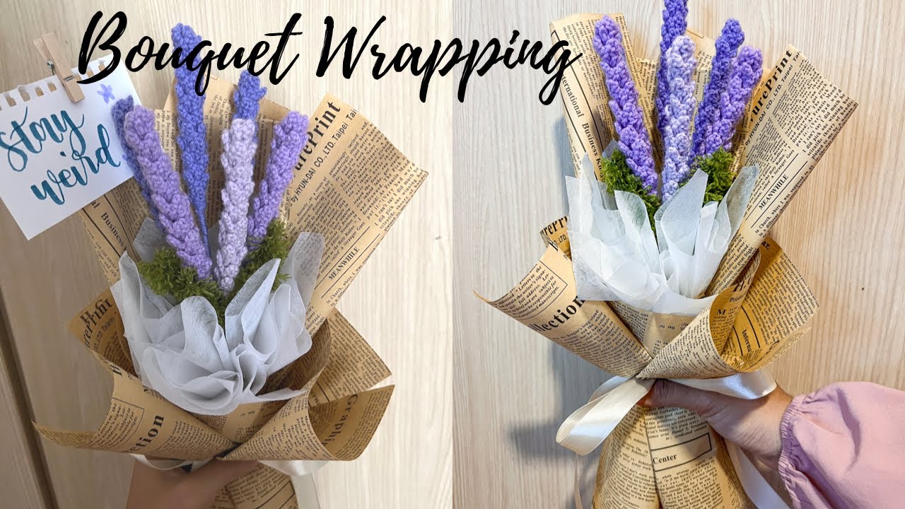 Bouquet Wrapping Ideas - Lavendar Bouquet Wrapping Step by Step - YouTube