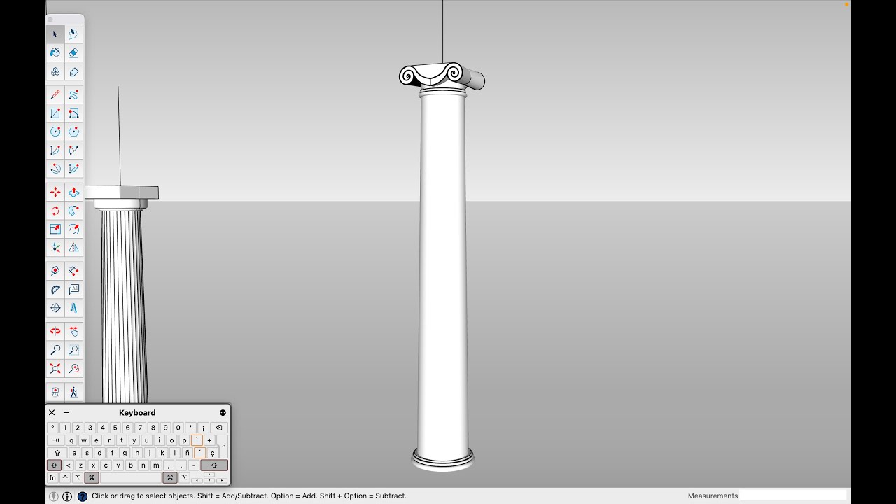 Cómo dibujar una COLUMNA JÓNICA en 3D con SketchUp. How to draw an ...