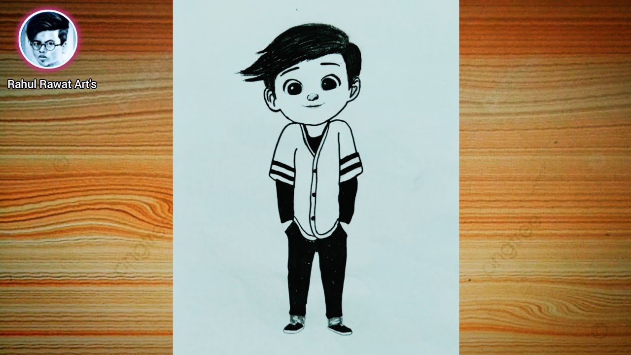 how to draw a cute boy easy 🥺 - YouTube