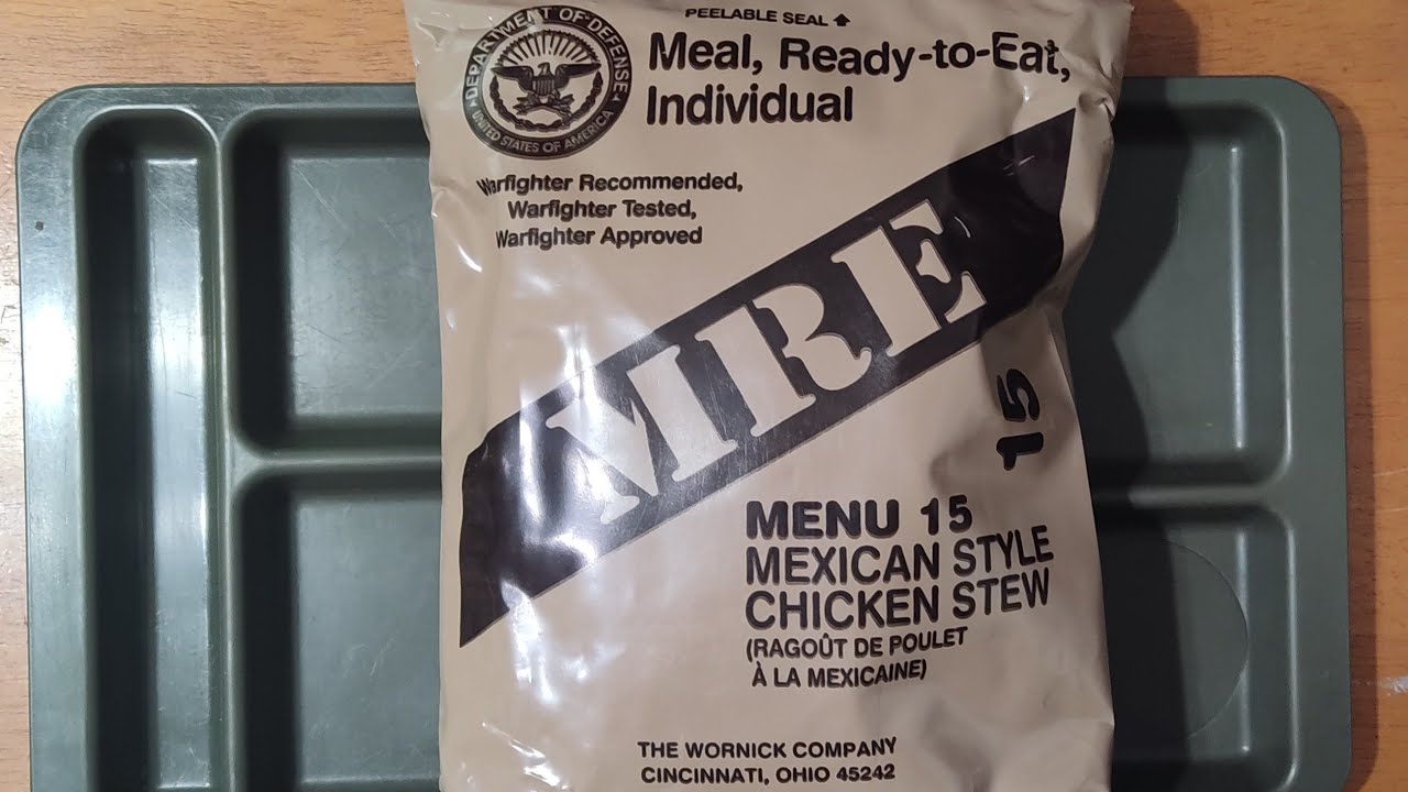 Live Ration Review -- 2022 US MRE Menu 15 Mexican Style Chicken Stew ...