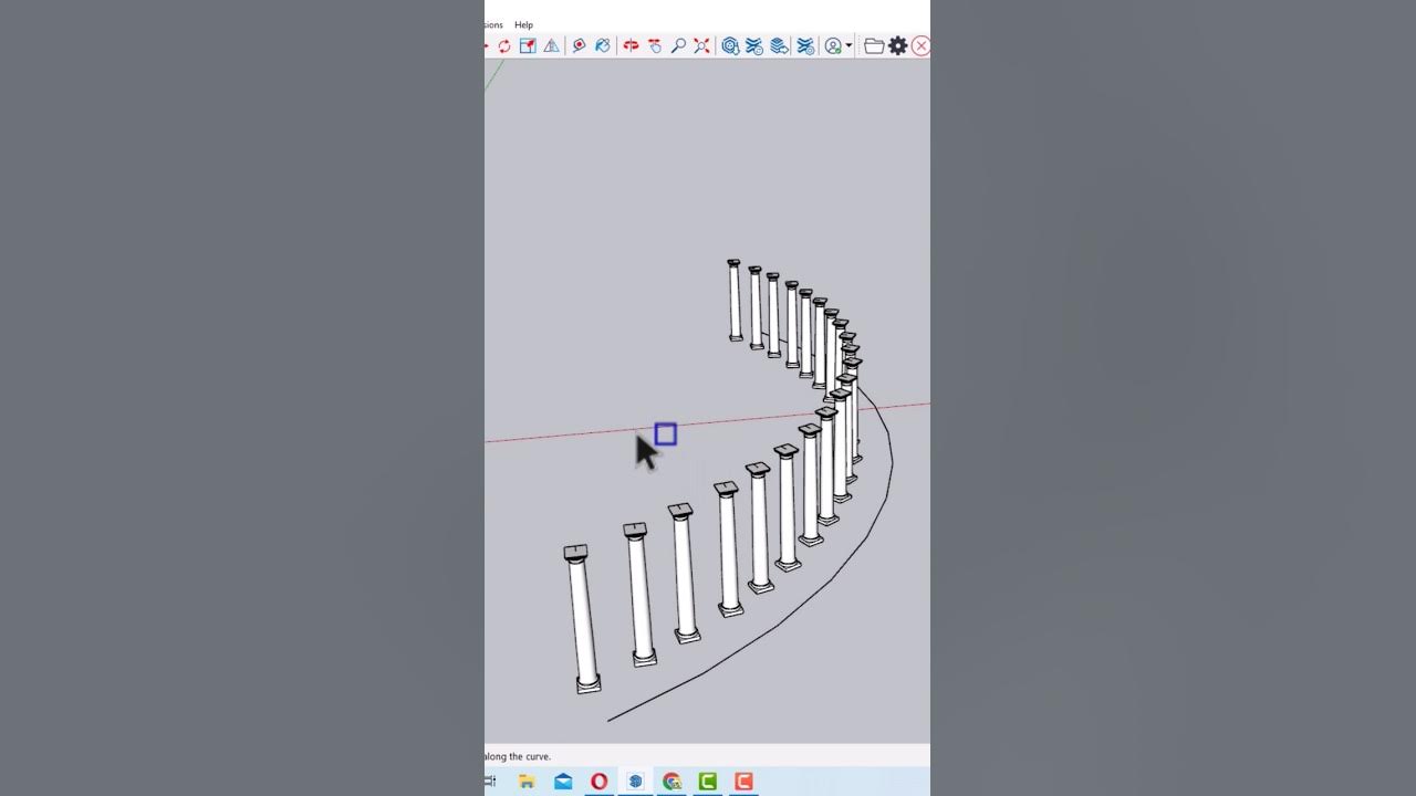 Copy Along Curve Sketchup plugin #sketchupplugins #sketchupbeginner #sketchuponline #shorts # ...