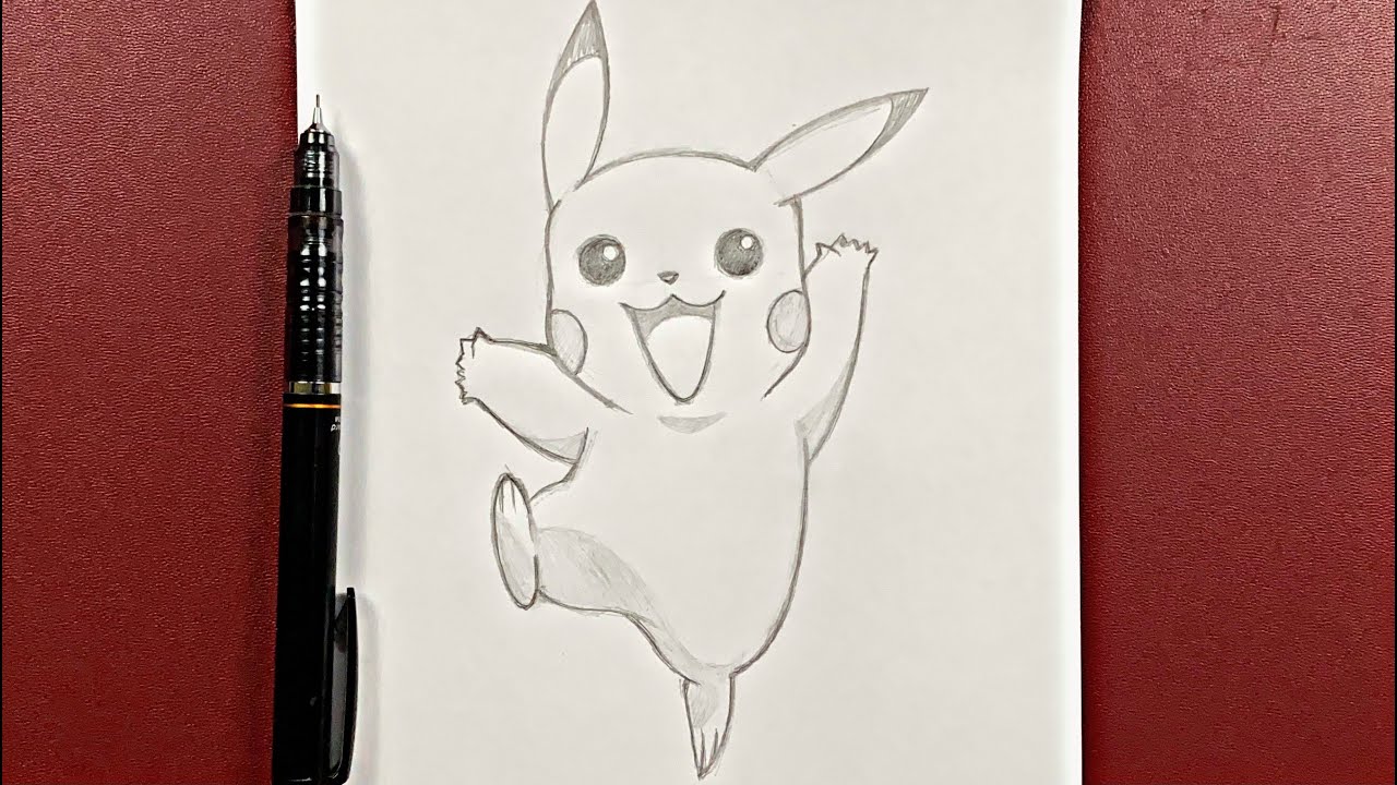 Easy cartoon drawing | how to draw pikachu step-by-step | pencil - YouTube