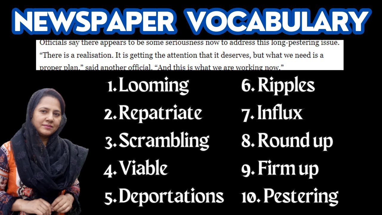 Newspaper vocabulary - Dawn Newspaper Vocabulary - YouTube