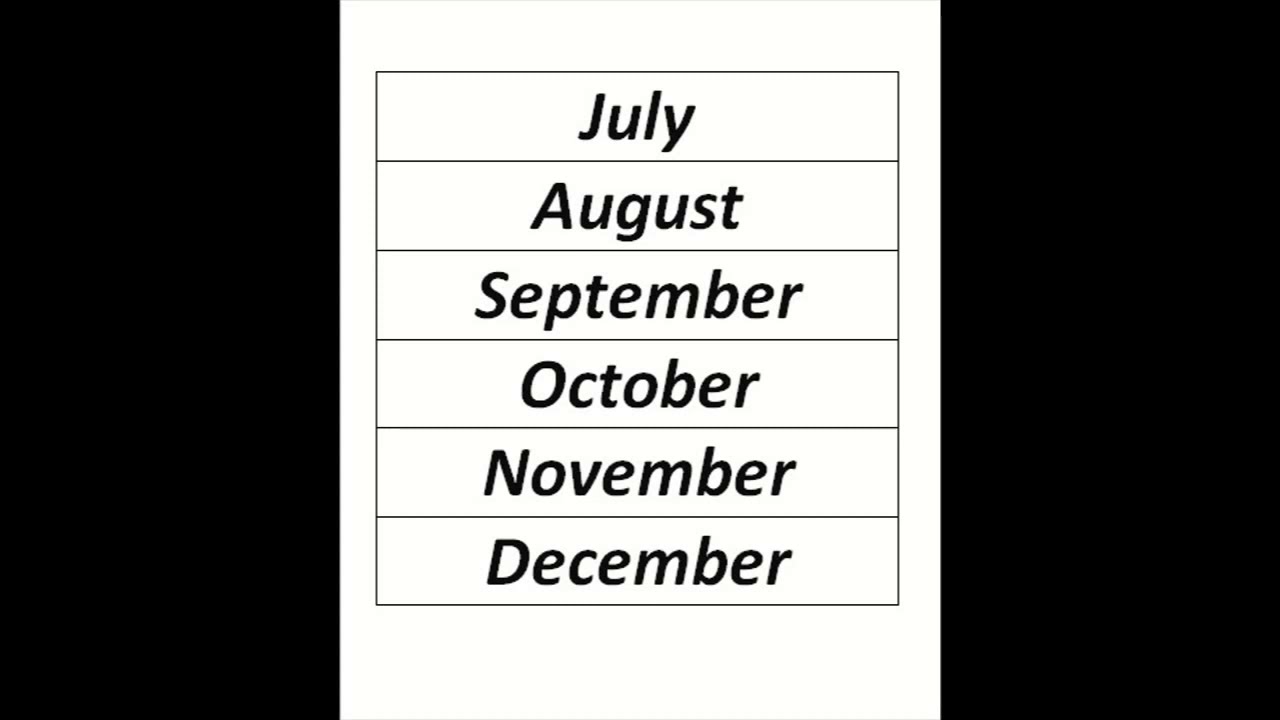 Month names in English - YouTube